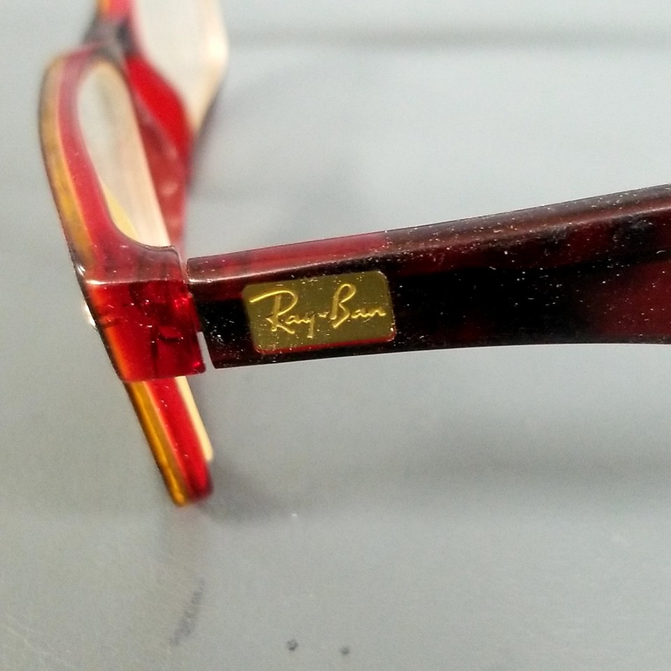 Ray Ban Eyeglasses Frames RB5206, Red/Black, Eyeglasses w/Case | eBay