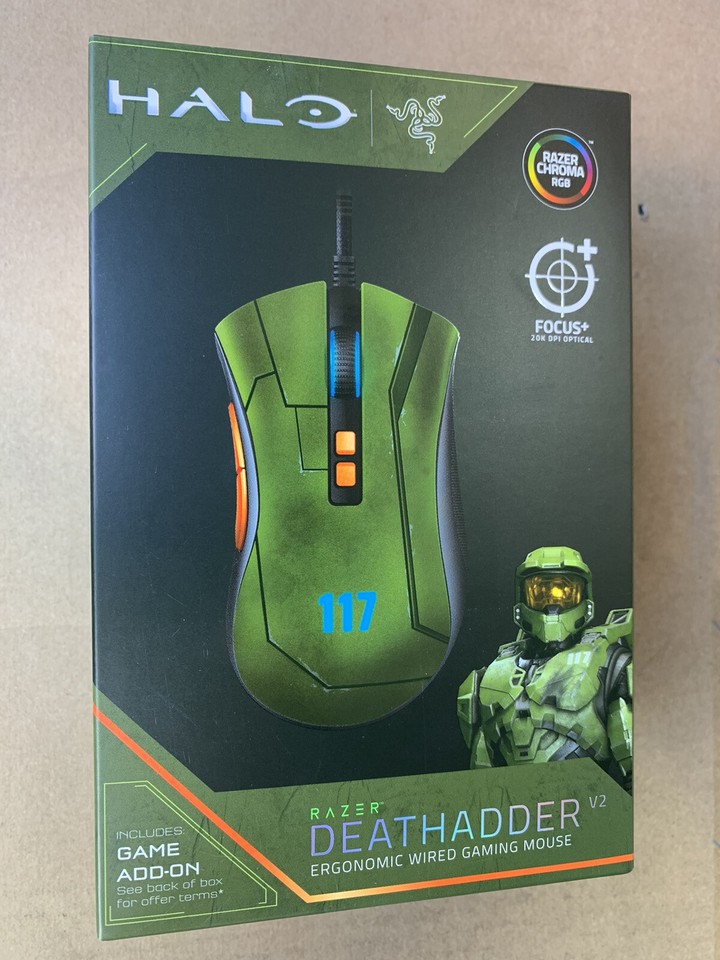 Razer DeathAdder V2 Wired Optical Gaming Mouse - HALO Infinite Edition ...