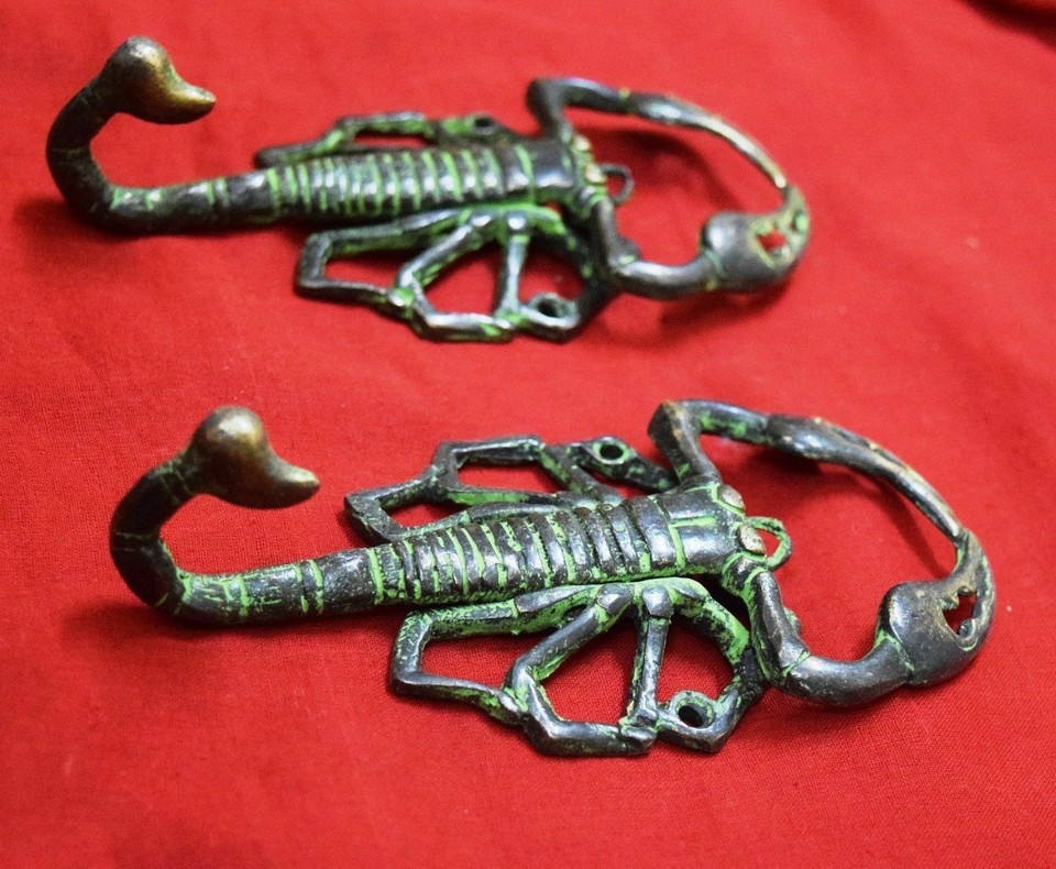 Scorpion Figurine Hook Vintage Style Brass Clothes Towel Hanger ...