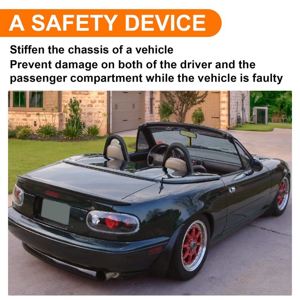 For 90-05 Mazda Miata MX-5 NA NB JDM Bolt On Roll Over Style Bar Twin ...