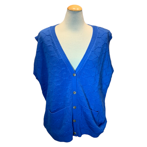 Sleeveless Sweater Vest w/Pockets BLUE Size XL NWT by carley blake | eBay