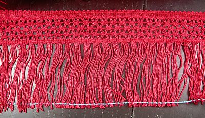 Red Fancy Chainette Fringe 4 7/8" Drop - Priced Per Yard | eBay