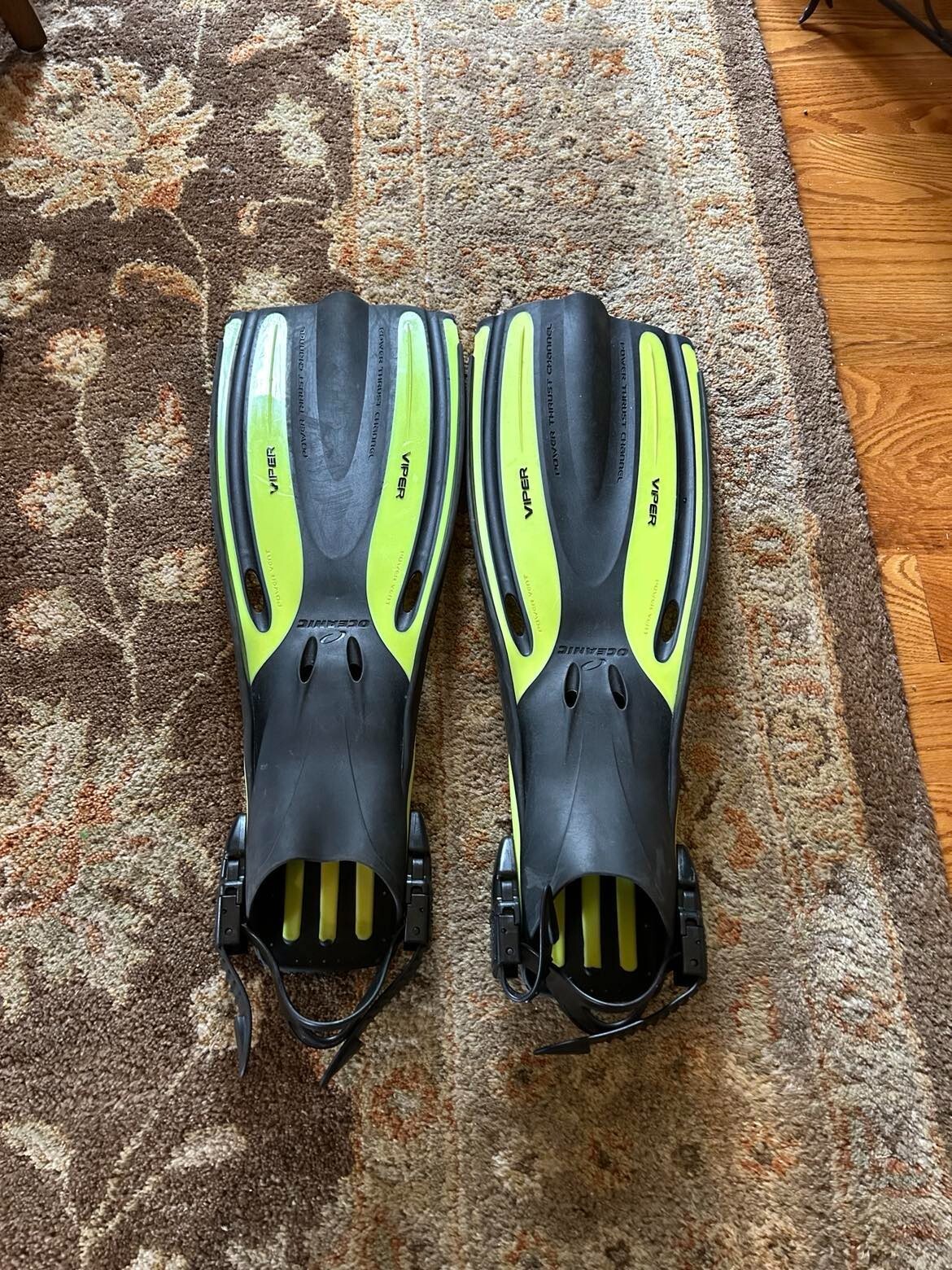 Oceanic Viper Scuba Diving Dive Open Heel Adjustable Fins neon yellow ...