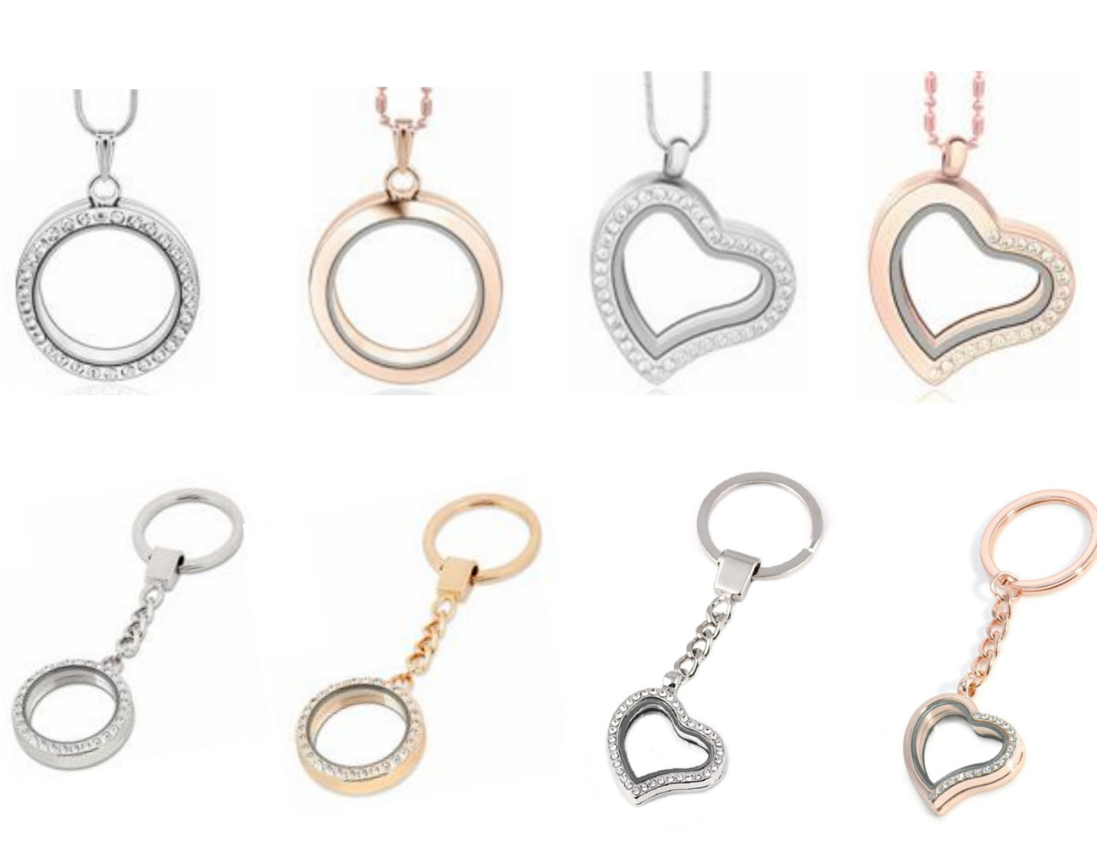 FLOATING CHARMS LOCKET LIVING MEMORY NECKLACE / KEYCHAIN LOCKET FOR ...