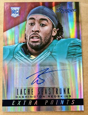 2014 Prestige Extra Point Blue Lache Seastrunk Rookie Auto Redskins ...