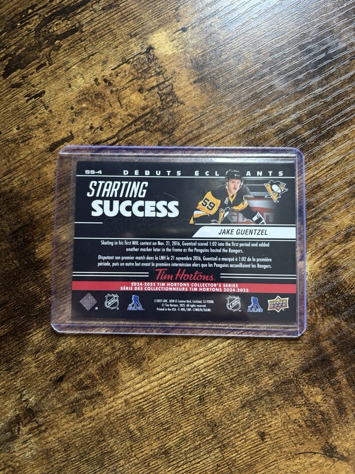 2024-25 Upper Deck Tim Hortons Rookies - Jake Guentzel Starting Success SS-4 | eBay