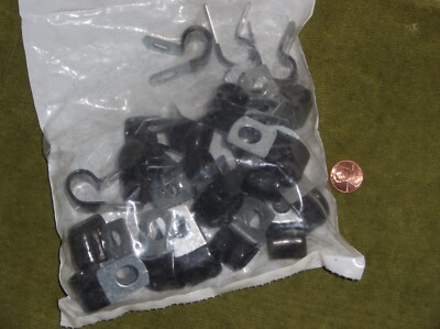 25 pieces 1/2"diam. x 3/4"W Vinyl Coated LOOP STRAP P-Clamp 3/8"stud ...