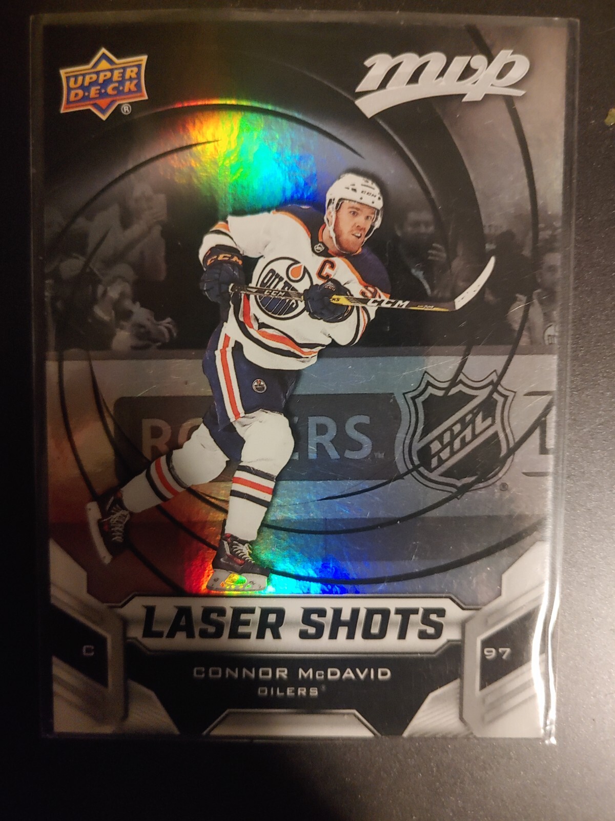 2019-20 UD MVP Laser Shots Red CONNOR McDAVID Edmonton Oilers Card# S-5 ...