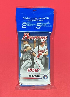 2021 Topps Bowman Baseball MLB Trading Card Value Pack Factory Sealed ...