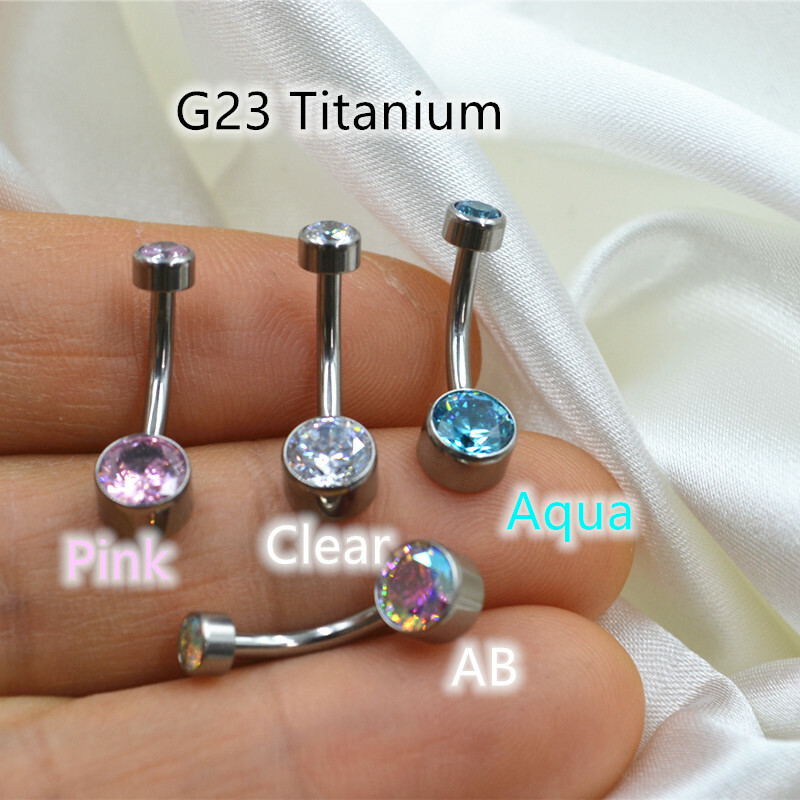 10pc 14Gx10x4/6mm G23 Titanium Smart Navel Piercing Belly Ring Button ...