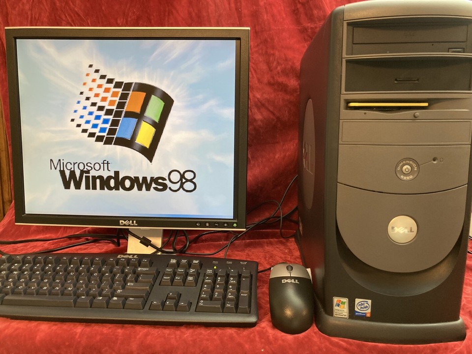 VINTAGE Dell Pentium 4 Windows 98se + XP Gaming SVIDEO COMPLETE DESKTOP ...