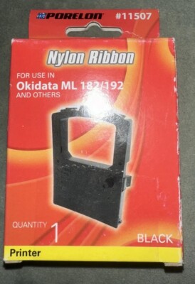 PORELON Nylon Ribbon - Okidata ML 182/192 (1 pack) Black. New In Box ...