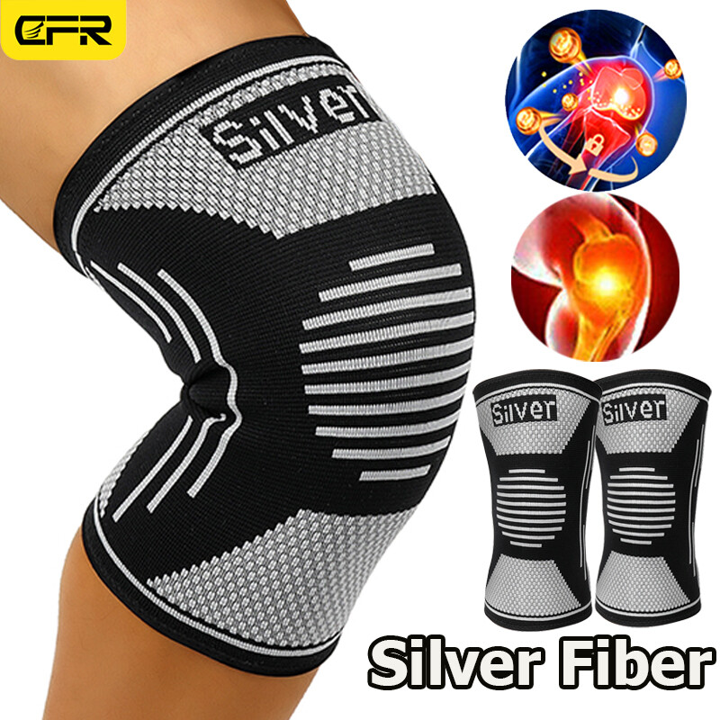 CFR Knee Sleeves Silver Compression Brace Support Sport Joint Injury ...