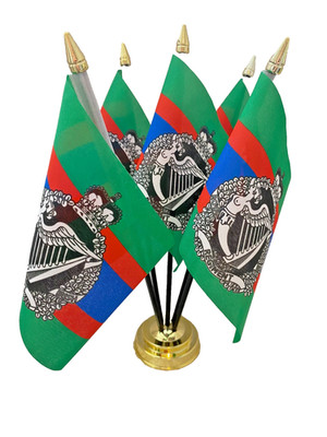 12" Tall Royal Irish Regiment 5 Flag Flags Desk Top Table Display ...