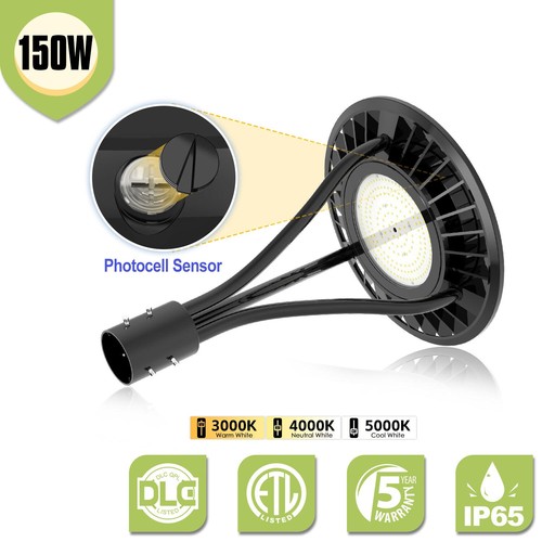 150W Led Post Top Light with Photocell DLC Listed 3000K 4000K 5000K ...
