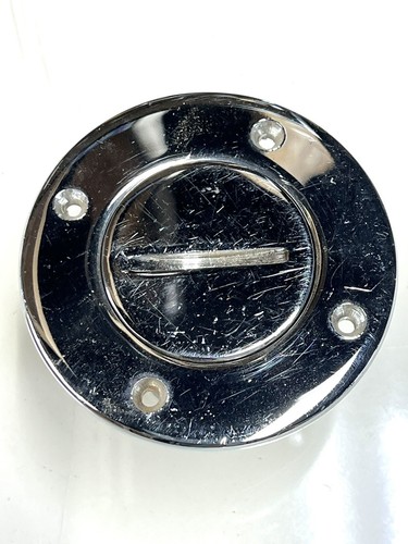 Boat Marine Fuel~3-3/4" OD Gas Fill/Filler & Cap~Chrome~w/ Key Slot~for ...