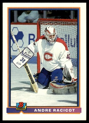 1991-92 Bowman #337 Andre Racicot Rookie Montreal Canadiens | eBay