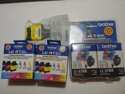 New Sealed Twin Pack Genuine Brother LC41BK Black and Color Ink ...
