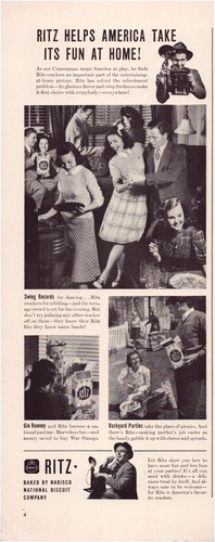 Print Ad Ritz Crackers 1942 Nabisco Full Page Large Magazine 10.5"x13.5 ...