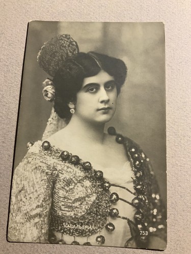 Maria Cavalieri Opera Singer RPPC Russian Real Photo Postcard Posing ...