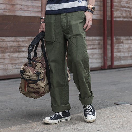 Bronson USMC P41 Patch Pocket Trousers Vintage Workwear WWII HBT Combat ...