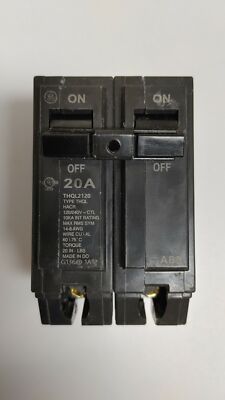 GE General Electric THQL2120 20-Amp 2-Pole 120/240VAC Breaker ...