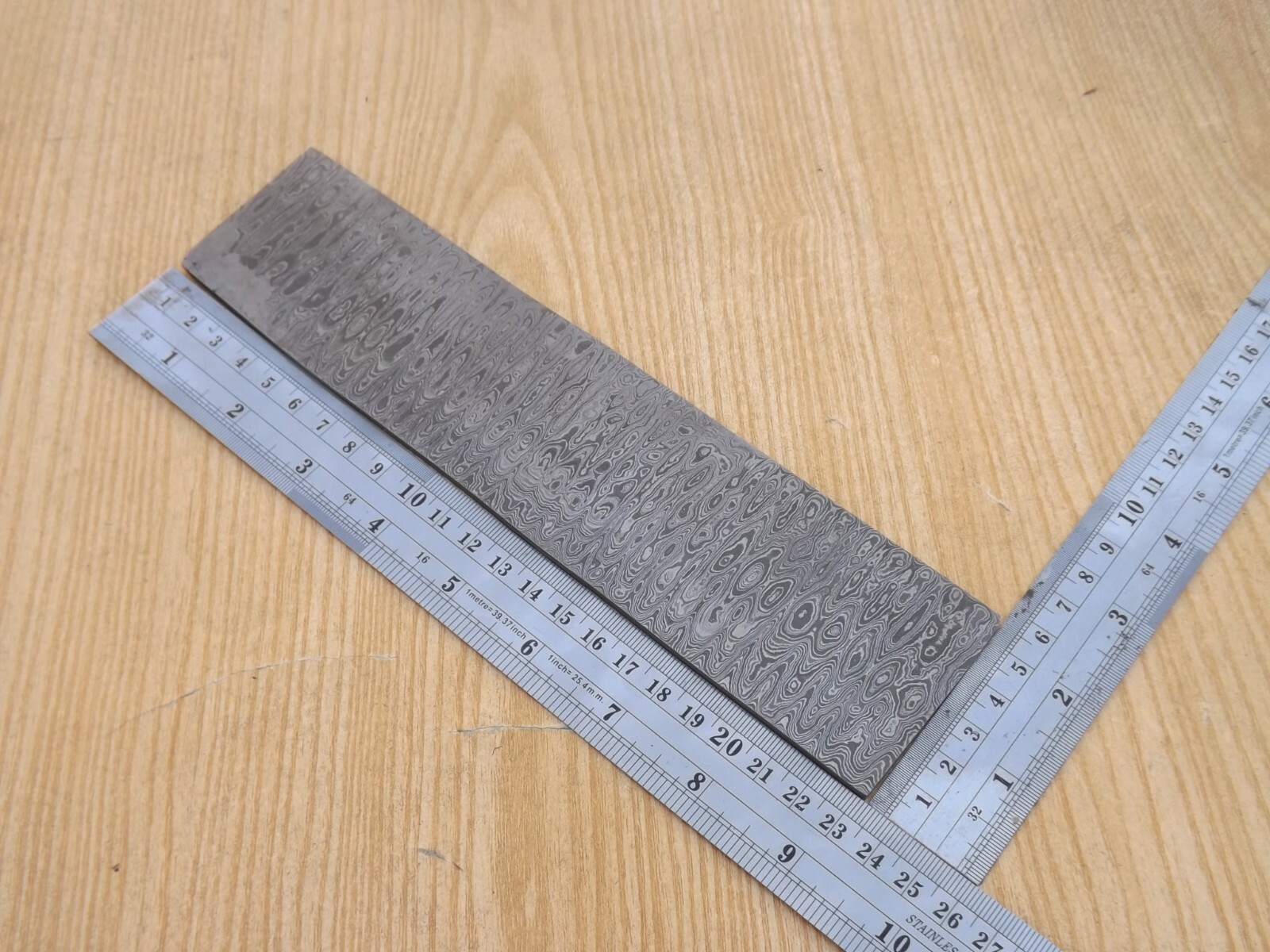 Forged Damascus Steel Handmade Billet For Making Knife Ladder Pattern ...