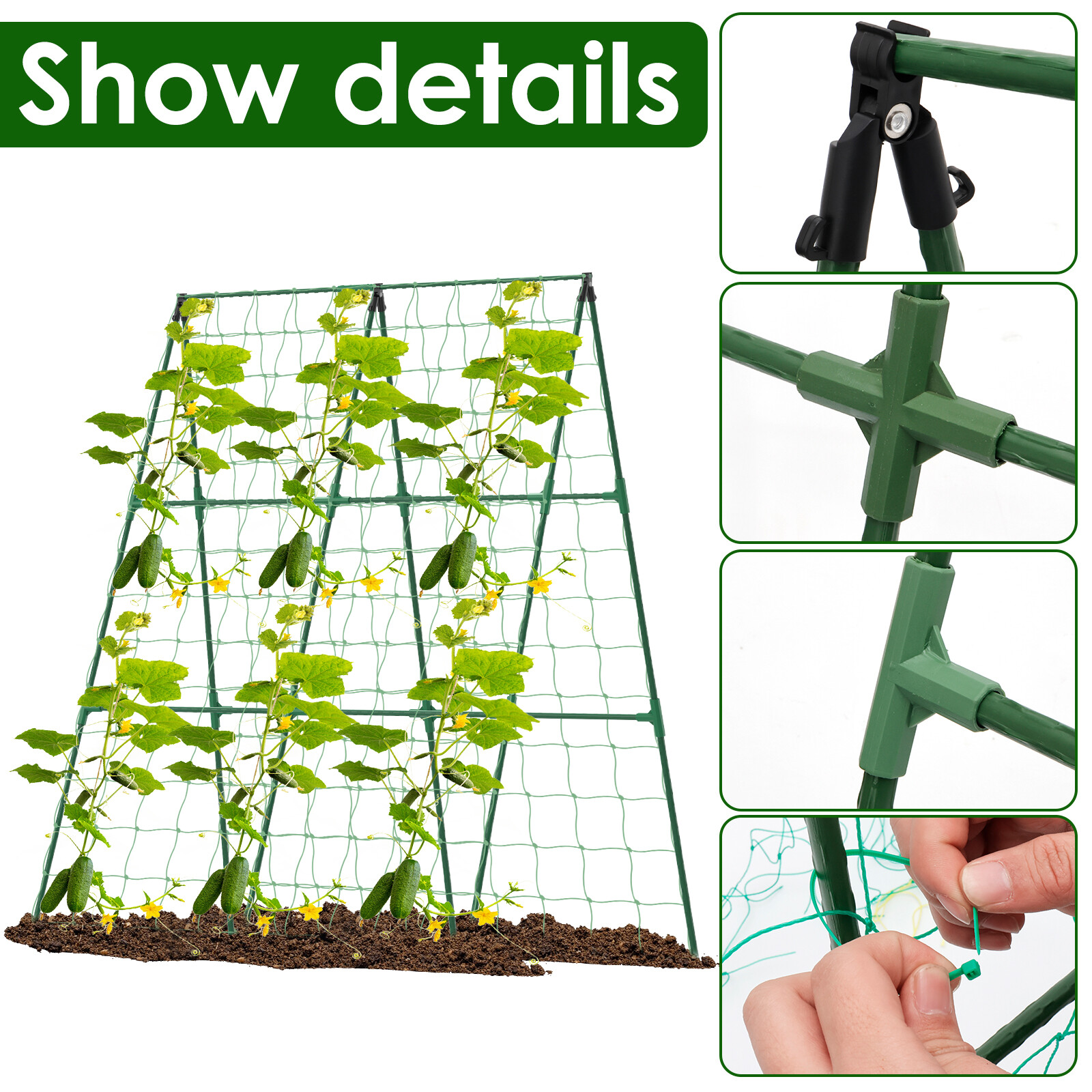 Cucumber Trellis A Frame Vegetable Trellis Easy to Install Cucumber^ | eBay
