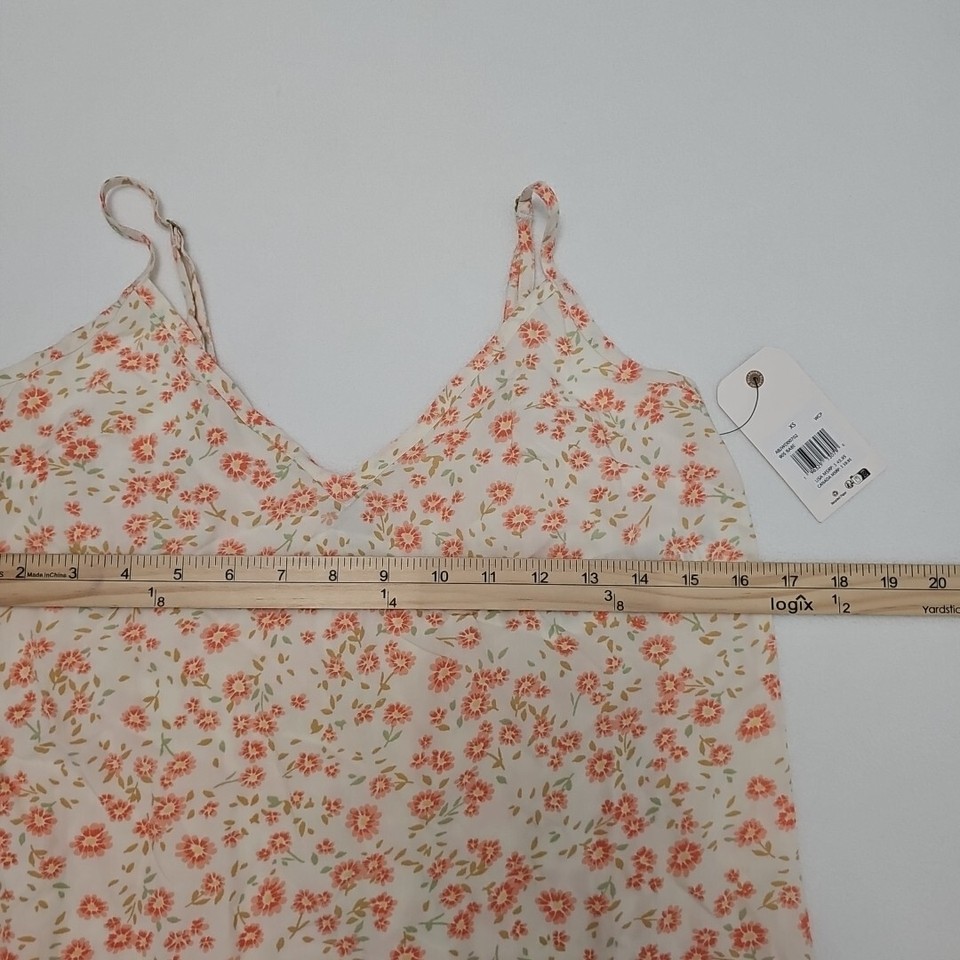 Billabong 90s Babe Mini Slip Dress Size XS Peach Whip Floral Sleeveless ...