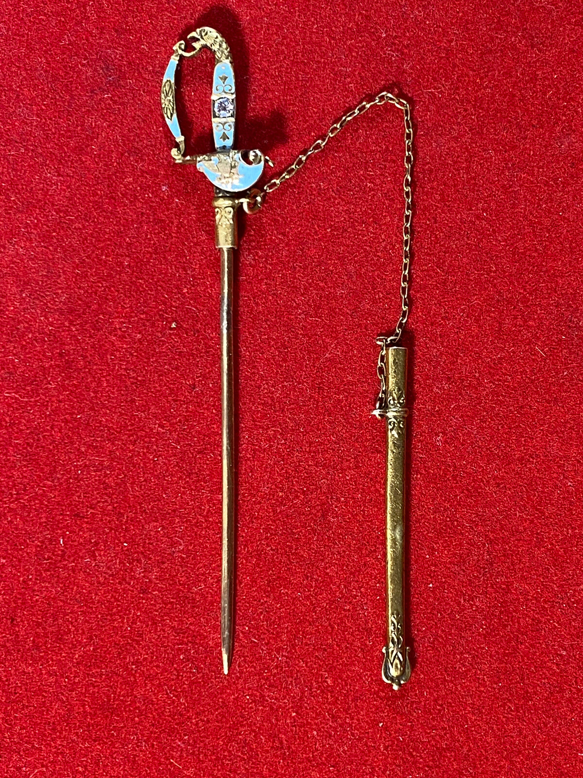 Antique Victorian 18K Gold 18 KT Gold Sword Pin Sword Stick Pin ...