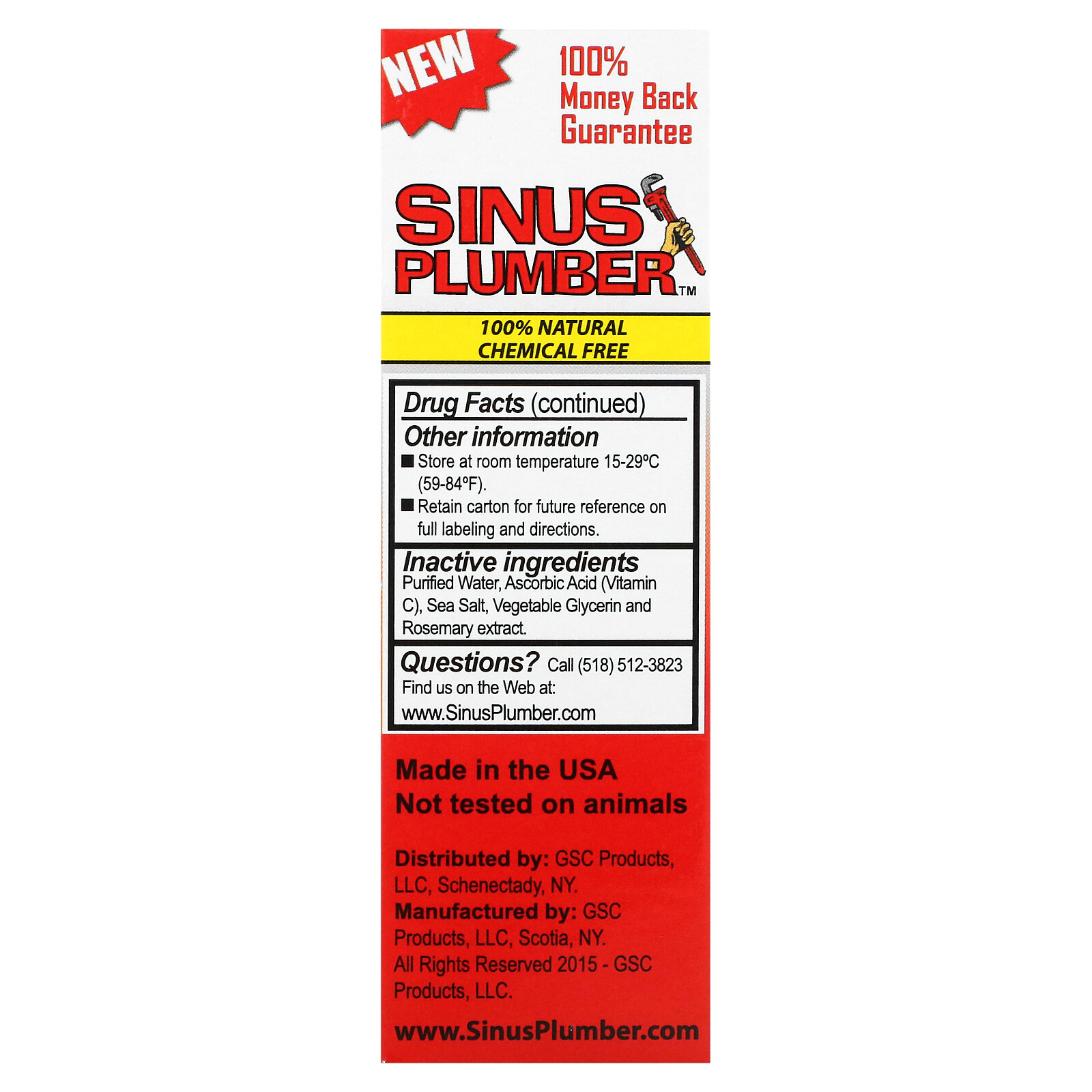 Greensations Sinus Plumber Headache Nasal Spray 0 68 fl oz All-Natural ...