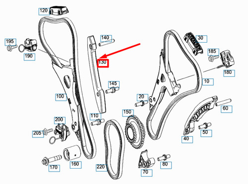 MERCEDES-BENZ ML W166 ENGINE TIMING CHAIN GUIDE RIGHT A2760520100 12-18 ...