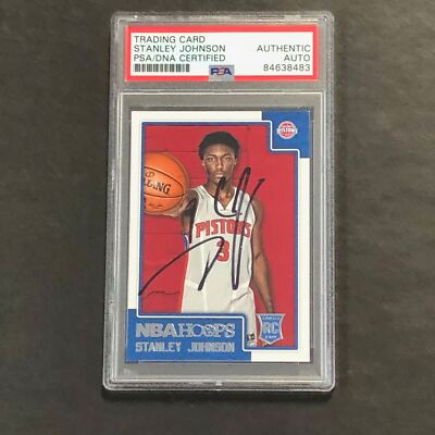 2015-16 NBA Hoops #267 Stanley Johnson Signed Card AUTO PSA Slabbed RC ...