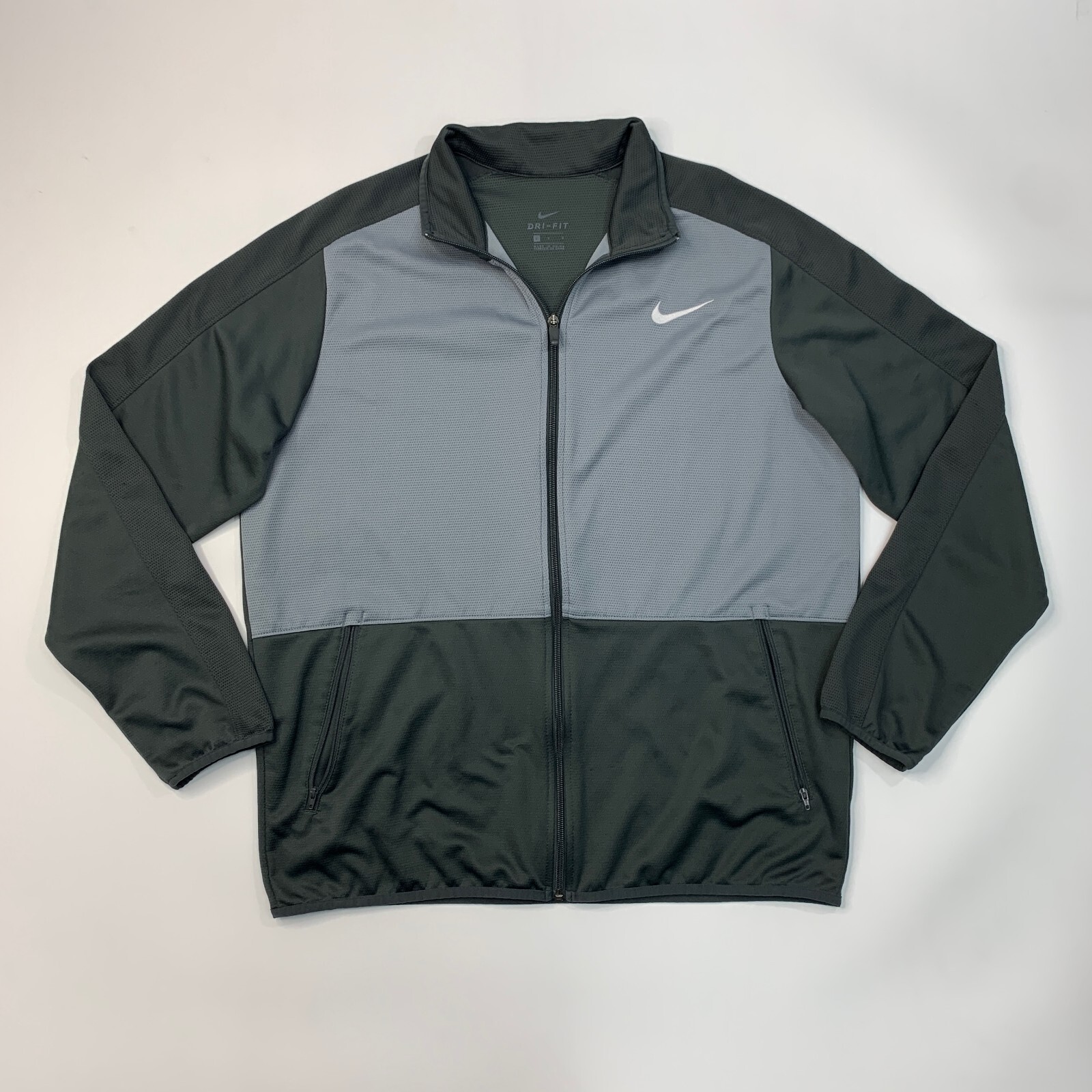 Nike Jacket Mens L Large Black Grey Rivalry Full Zip Basketball Track ...