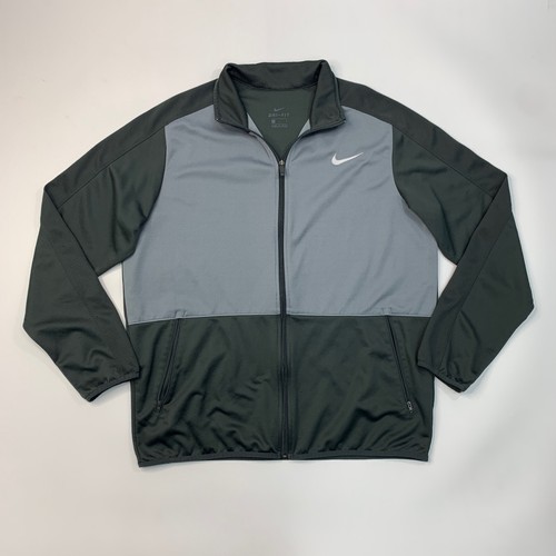 Nike Jacket Mens L Large Black Grey Rivalry Full Zip Basketball Track ...