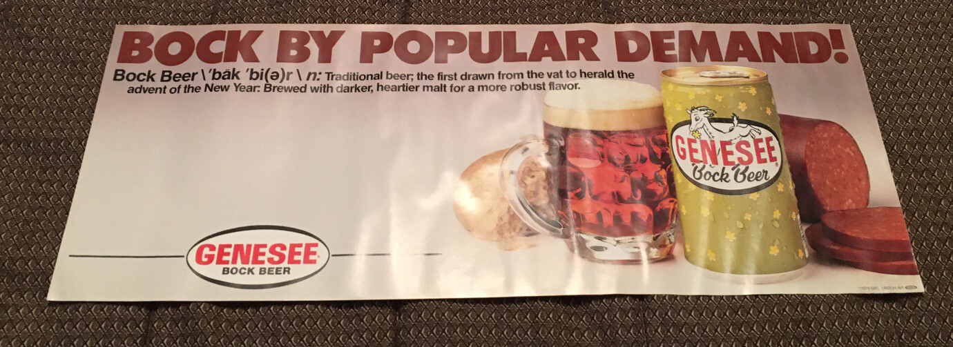 Vintage Genesee Bock Beer ~Sign~Poster~Octoberfest | eBay