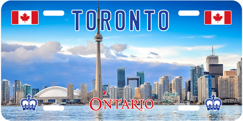 Embossed Toronto Ontario Scenic CN Tower Photo Car Aluminum License ...