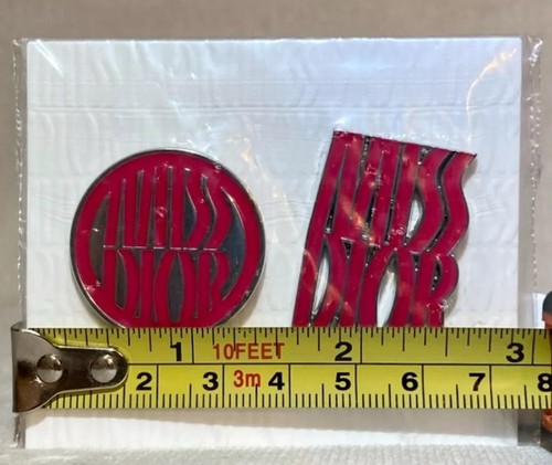2 Pieces MISS DIOR Logo Pins Set in Red / Silver New In Bag, Great ...