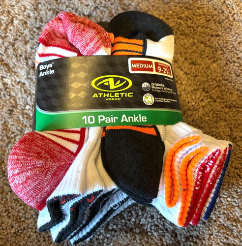 Boys Socks Lot 10 Pair Ankle M Shoe Size 9 - 2.5 NEW | eBay