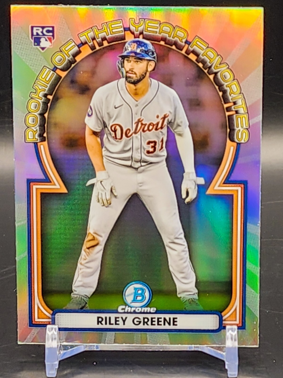 2023 Bowman Chrome Rookie Of The Year Favorites Riley Greene Rookie ...