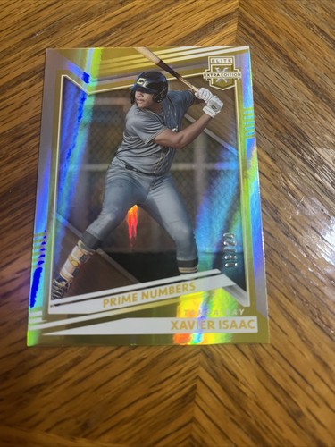 2022 Elite Extra Xavier Isaac Tampa Bay Rays Prime Numbers #29 Gold 6/ ...