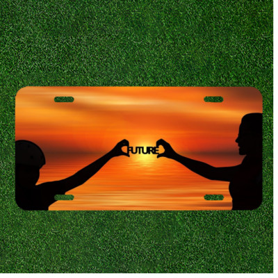 Custom Personalized License Plate Tag With Man And Women Future Hands ...