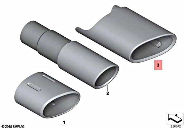 Genuine BMW E90 E90N E91 E91N E92 E92N Tailpipe Trim Alu-look OEM ...