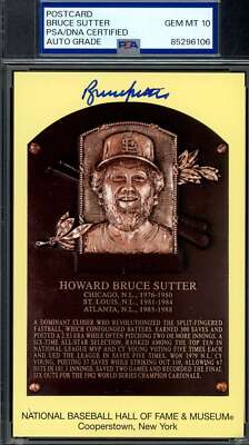 Bruce Sutter Gem Mint 10 PSA DNA Signed Gold HOF Plaque Autograph ...