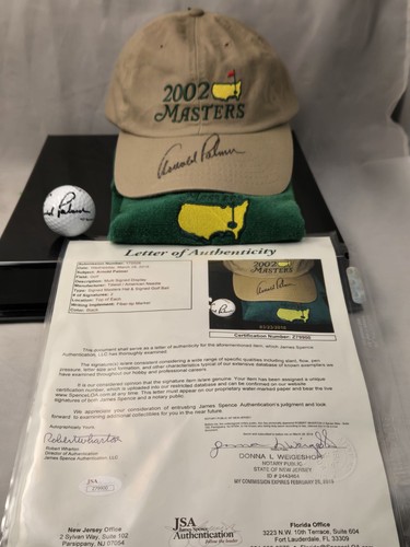 Arnold Palmer 02 Authentic Masters Signed Hat and Titleist Golf Ball W ...
