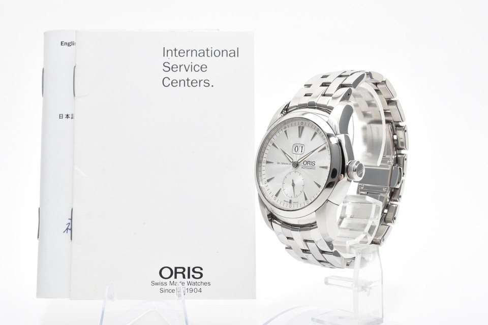 【NEAR MINT】ORIS 7549 Artelier Automatic Big Date Small Seconds White ...
