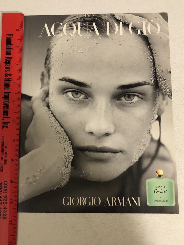 1990s Georgio Armani Perfume Acqua Di Gio Print Ad Advert Vtg pa8 | eBay