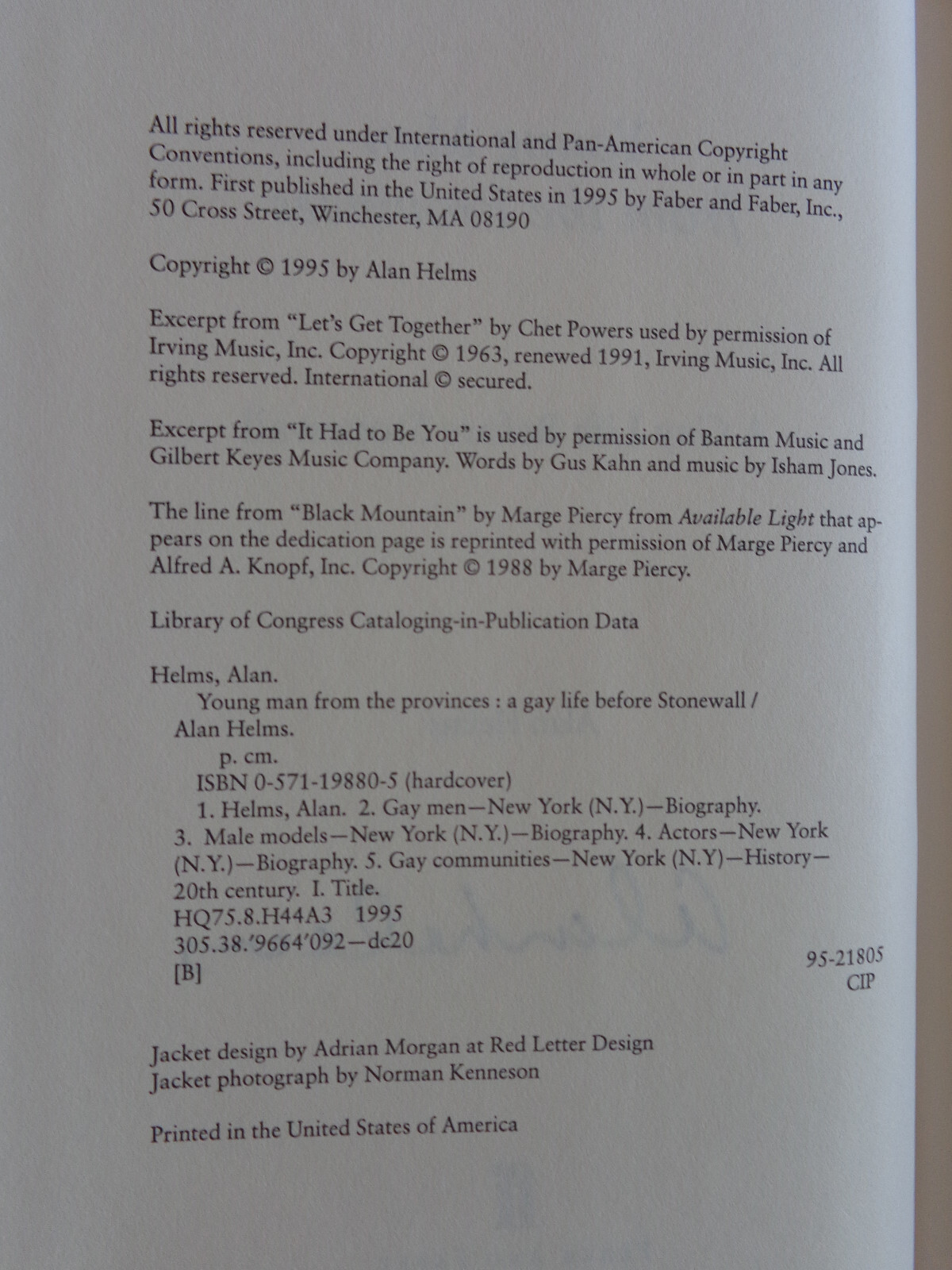 Young Man from the Provinces : A Gay Life Before Stonewall by Alan ...