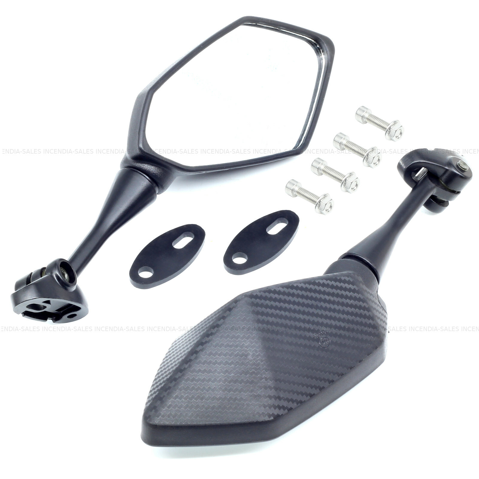 Yamaha YZF R1 R6 R7 R3 R25 Left Right Carbon Mirrors Pair With Fittings ...