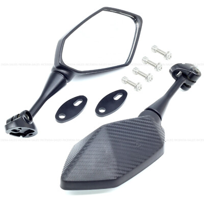Yamaha YZF R1 R6 R7 R3 R25 Left Right Carbon Mirrors Pair With Fittings ...